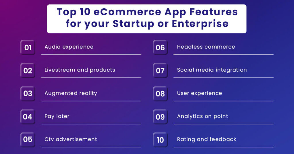 The Ultimate List of eCommerce App Features for Startups and Enterprises